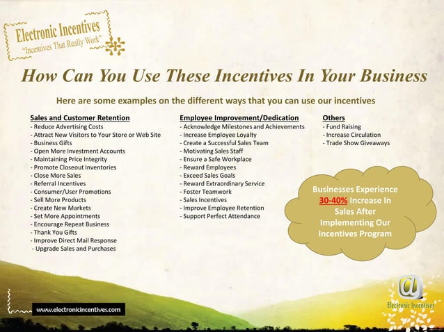 Electronic incentives presentation for companies (2) | PDF ...