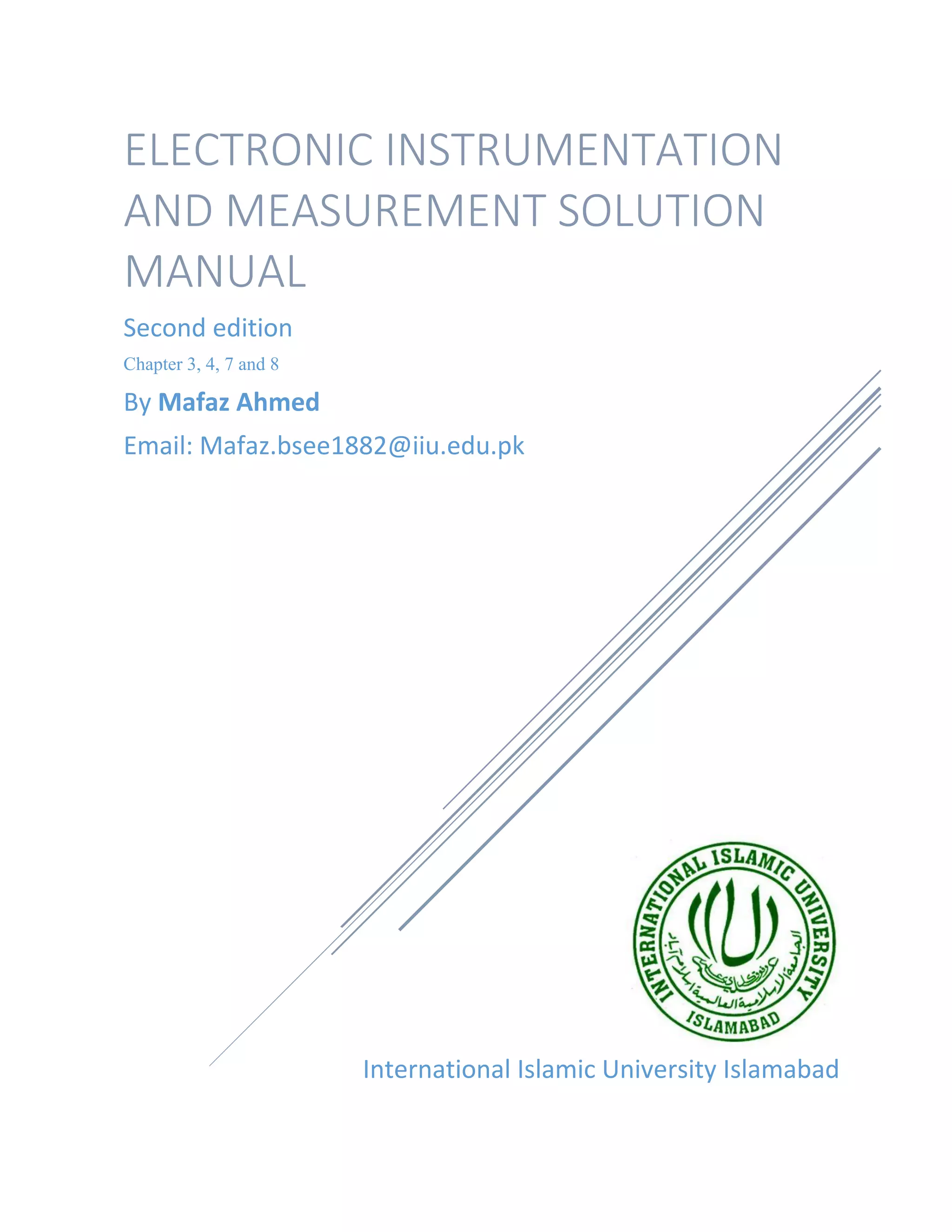 Electronic Instrumentation and Measurement Solution Manual | PDF