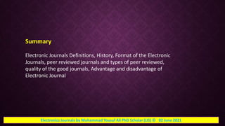 Electronic Journals | PPTX