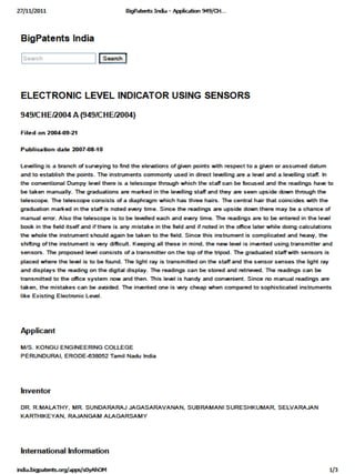 Electronic level indicator using sensors | PPTX