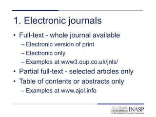Electronic library and information resources | PPT