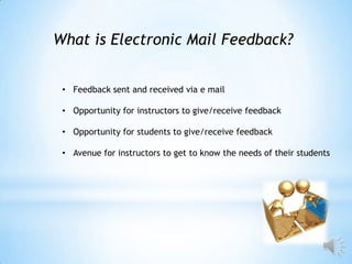 Electronic mail feedback | PPT