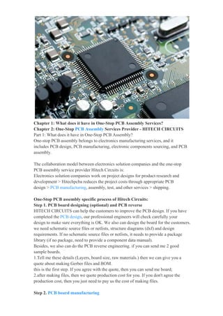 Electronic Manufacturing Services -- Hitech Circuits Co., Limited | PDF
