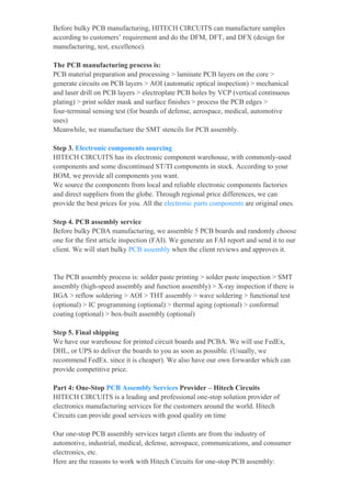 Electronic Manufacturing Services -- Hitech Circuits Co., Limited | PDF
