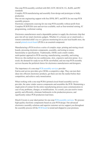 Electronic Manufacturing Services -- Hitech Circuits Co., Limited | PDF