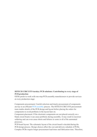 Electronic Manufacturing Services -- Hitech Circuits Co., Limited | PDF