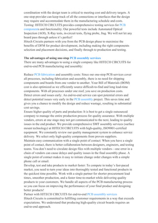 Electronic Manufacturing Services -- Hitech Circuits Co., Limited | PDF