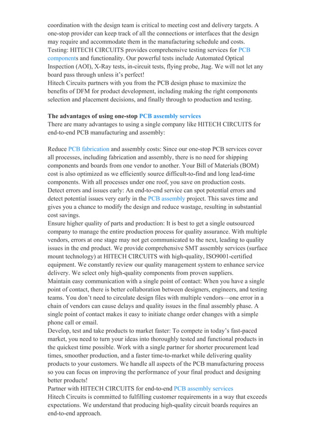 Electronic Manufacturing Services -- Hitech Circuits Co., Limited | PDF