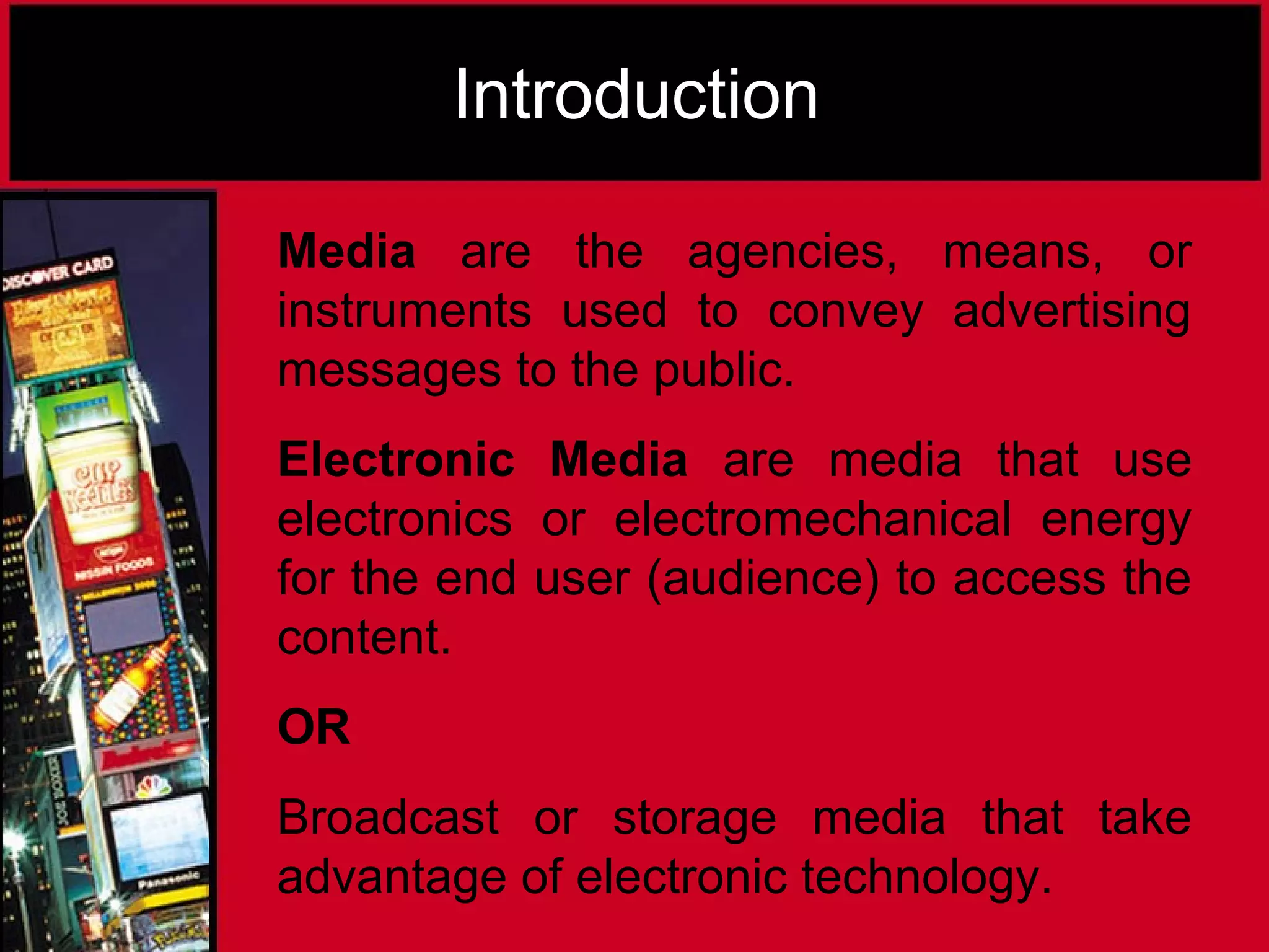 Electronic media presentation | PPT