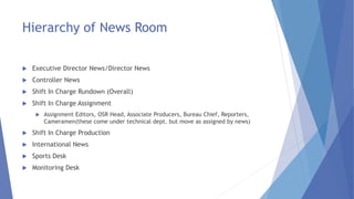 Electronic Media BS3 Lecture 7- News Channel Operation in Pakistan | PPTX