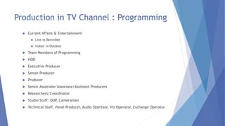 Electronic Media BS3 Lecture 7- News Channel Operation in Pakistan | PPT