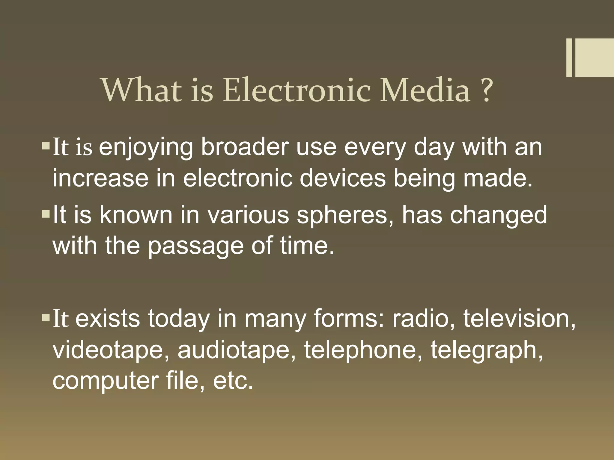 Electronic media communication | PPT
