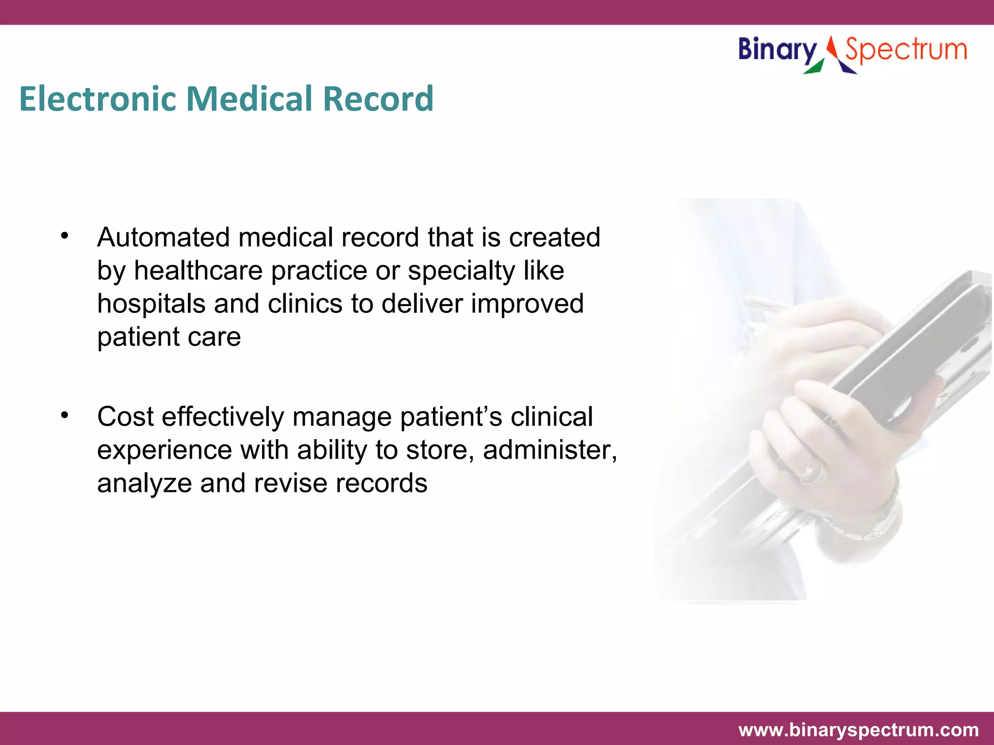 Electronic Medical record (emr) | PPT | Healthcare Industry | Industries