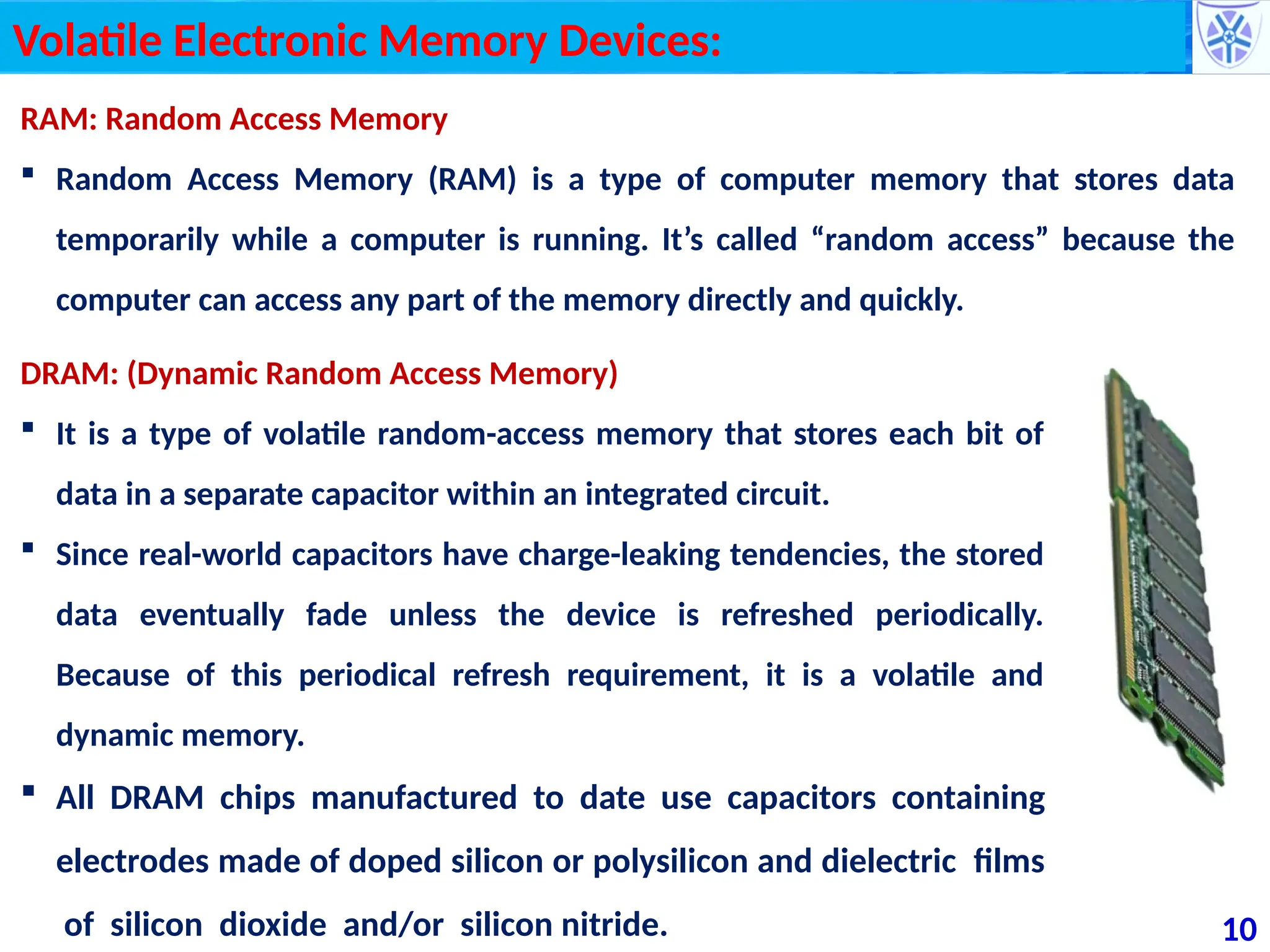 Electronic memory devices FOR DIFFERENT APPLICATIONS | PPTX