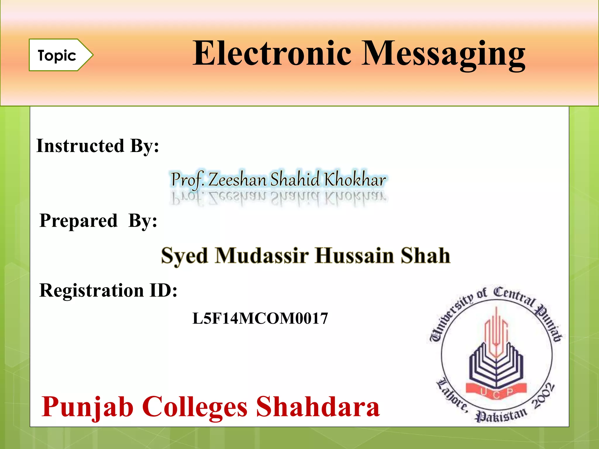 Electronic messaging through internet | PPT