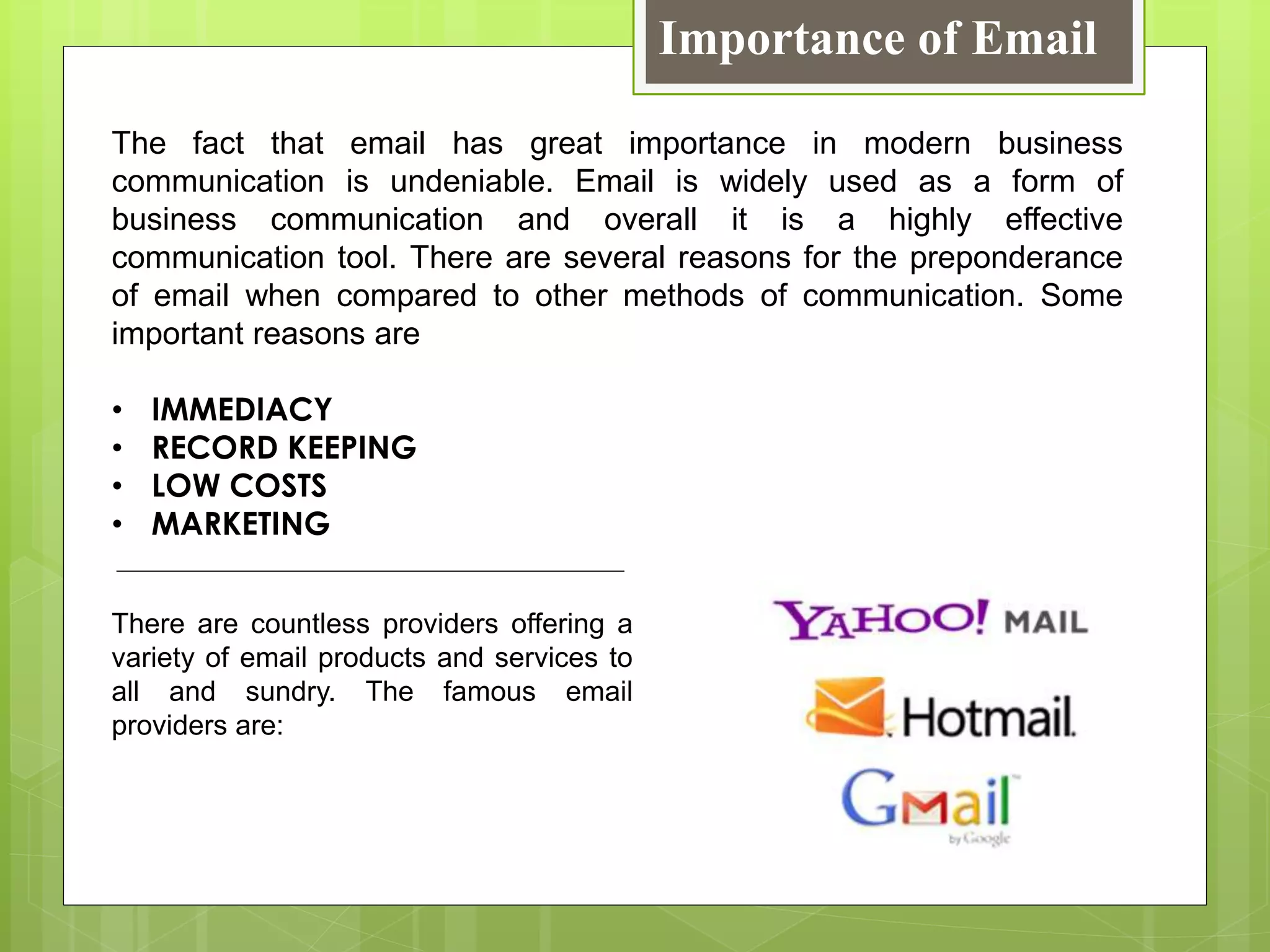 Electronic messaging through internet | PPT