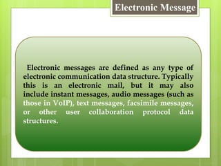 Electronic messaging through internet | PPT