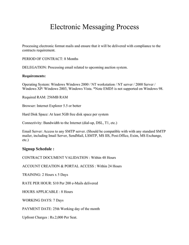 Electronic messaging process | PDF