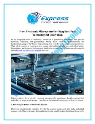 How Electronic Microcontroller Suppliers Fuel Technological Innovation ...