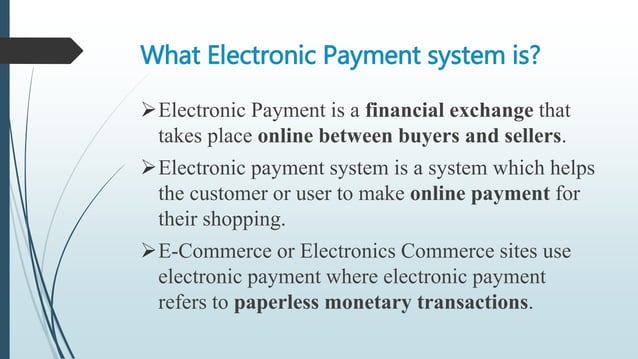 Electronic payment | PPT