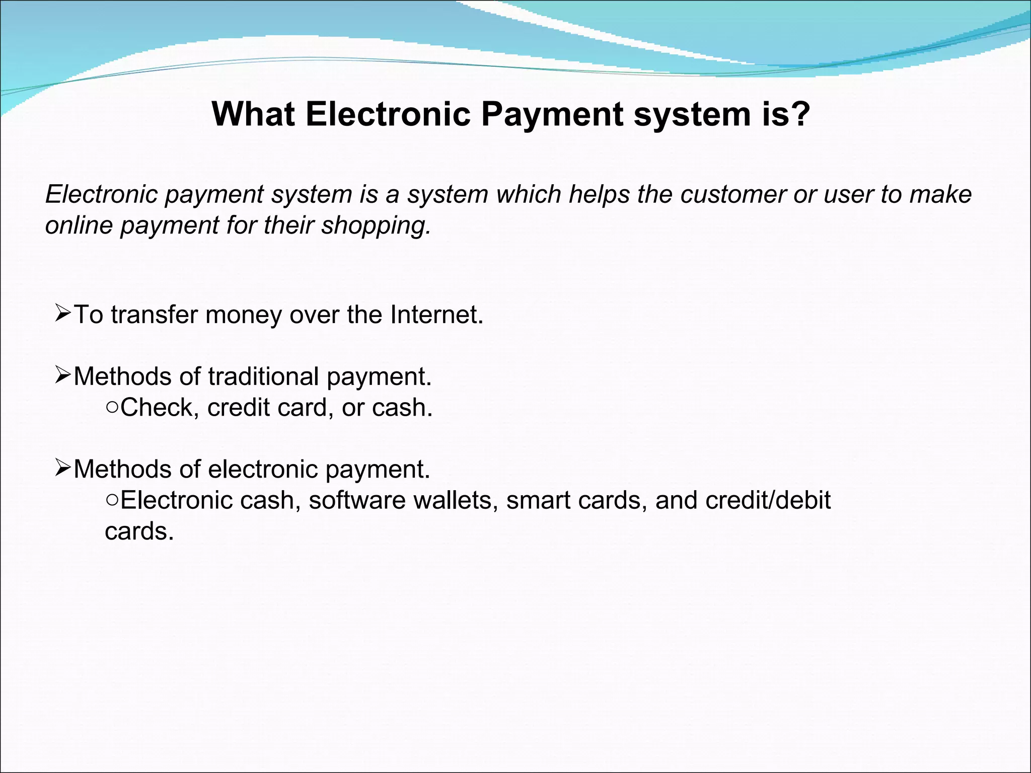Electronic Payment System | PPT