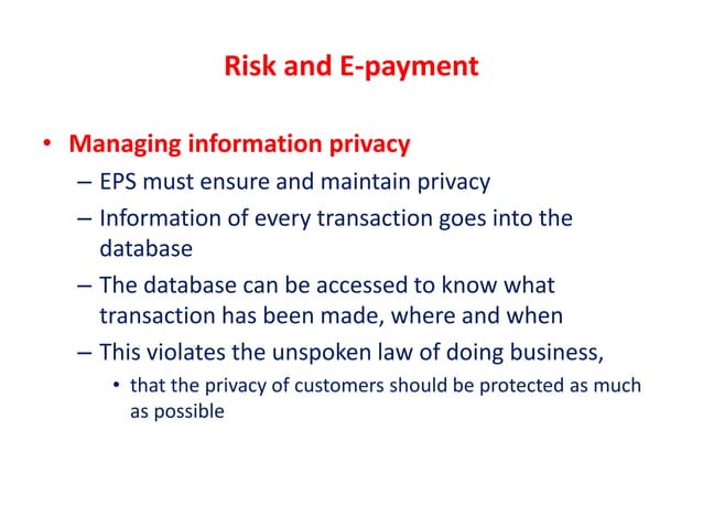 Electronic Payment Systems: Risk and Requirements | PPTX | Credit Cards ...