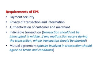 Electronic Payment Systems: Risk and Requirements | PPTX