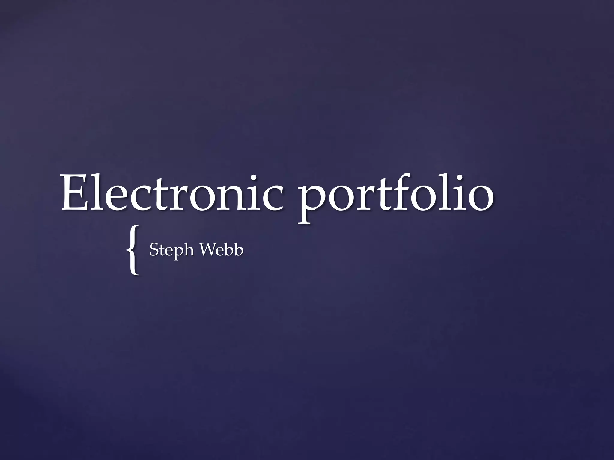Electronic portfolio | PPTX