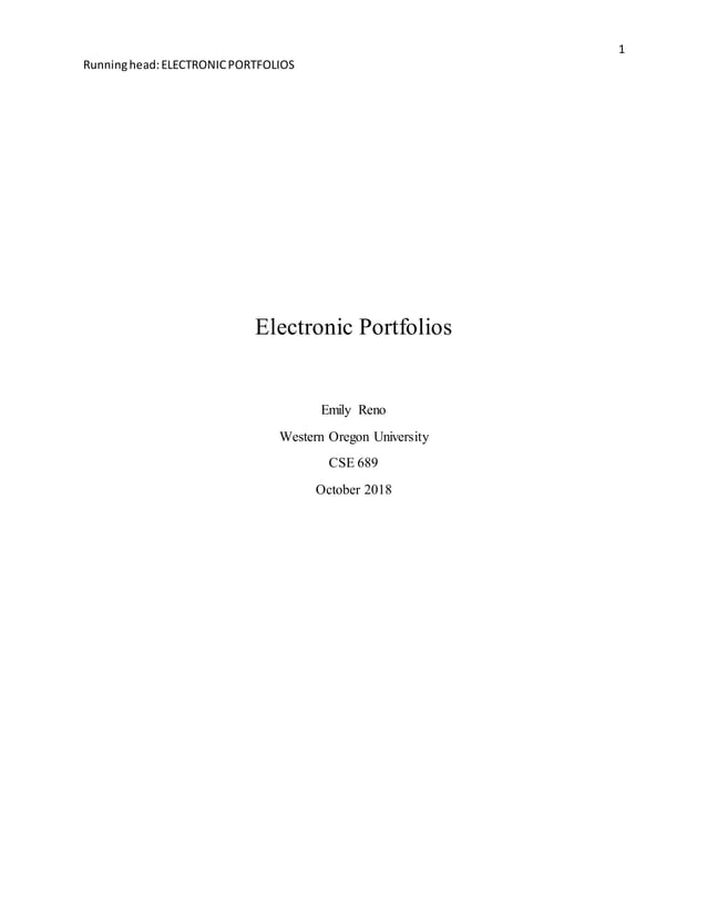 Electronic portfolios draft paper | PDF