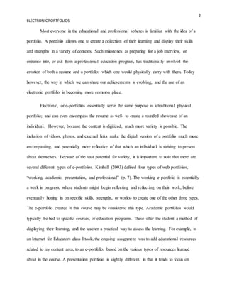 Electronic portfolios draft paper | PDF