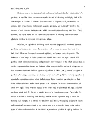Electronic portfolios final paper | DOCX