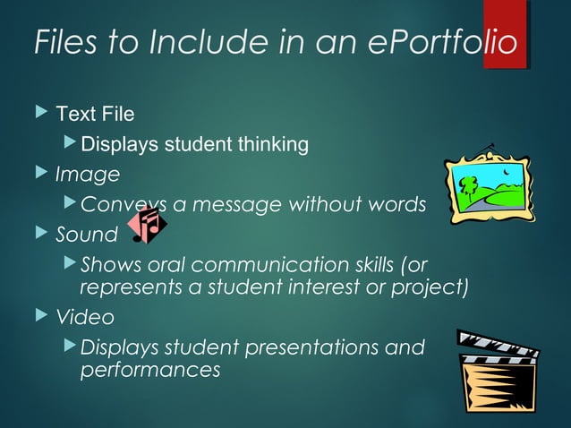Electronic portfolios for students | PPT | Educational Assessment ...