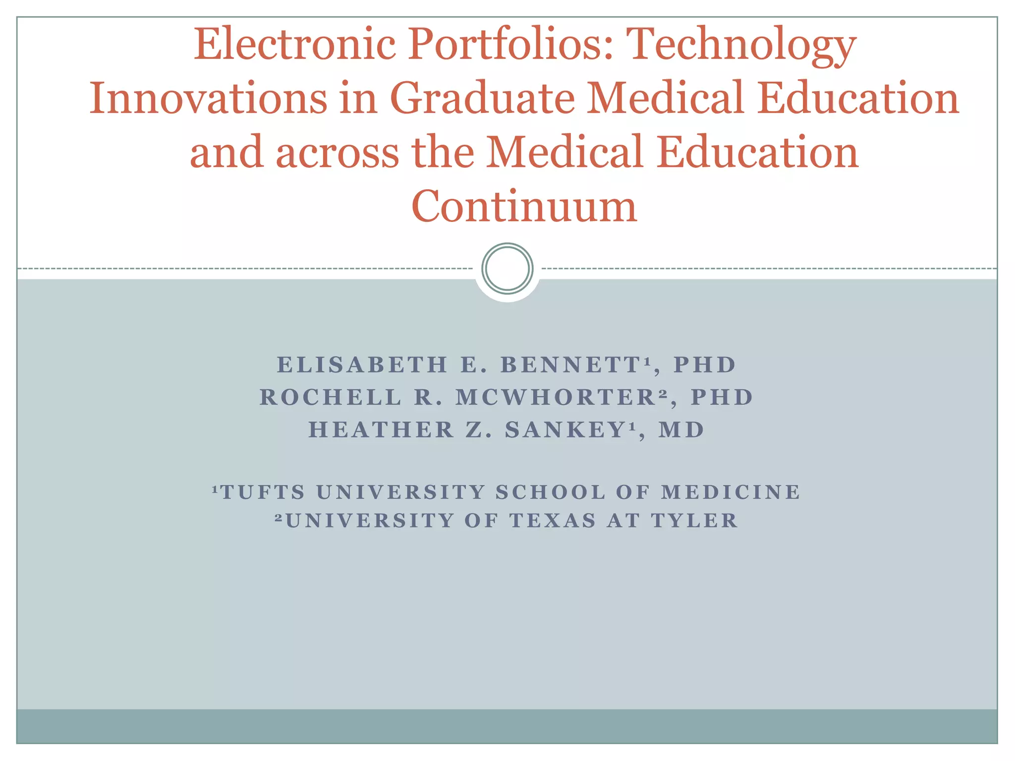 Electronic portfolios short communicationv2 | PPT