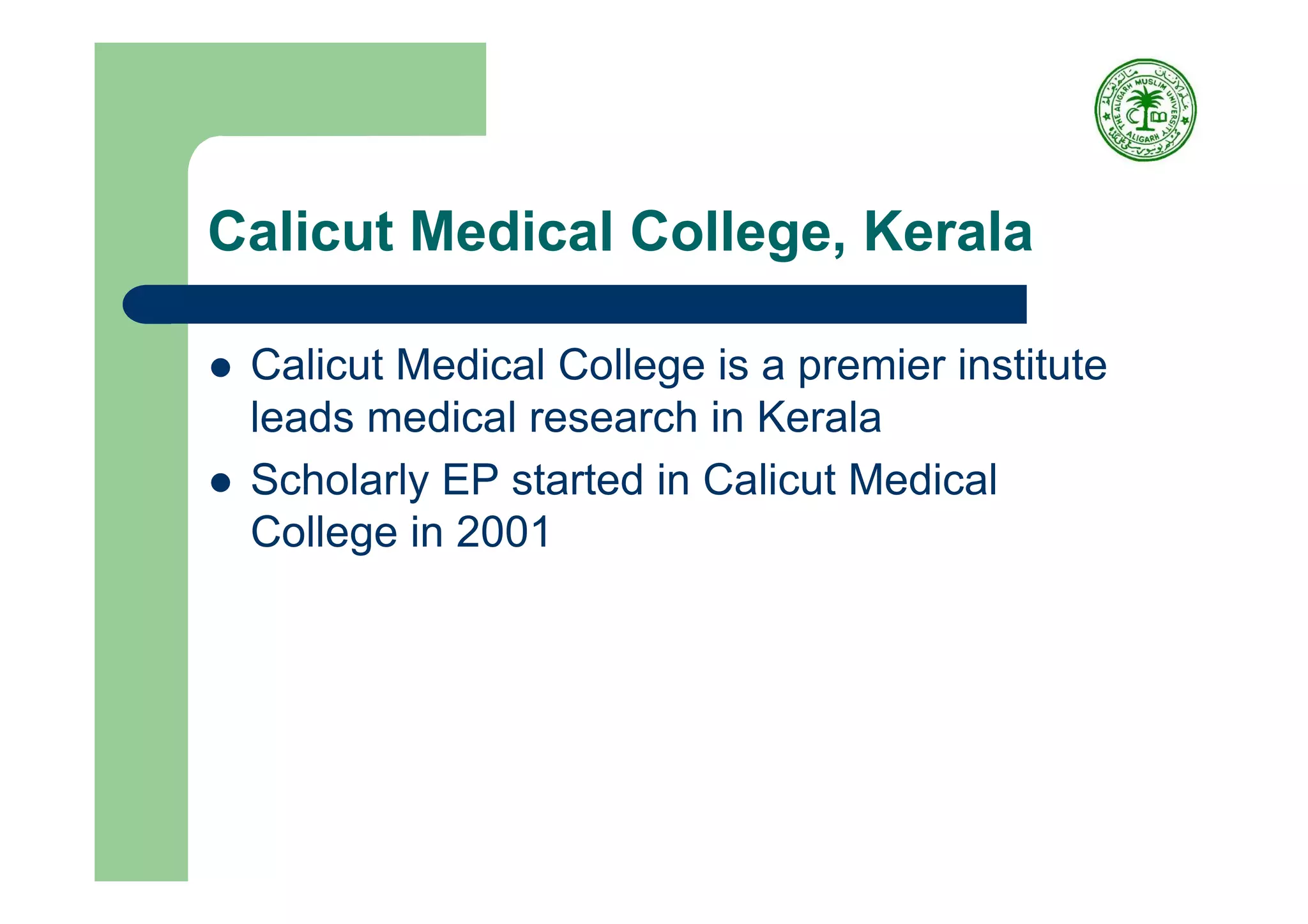 Electronic publishing at calicut medical college, kerala | PDF
