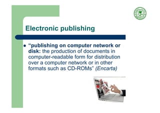 Electronic publishing at calicut medical college, kerala | PDF
