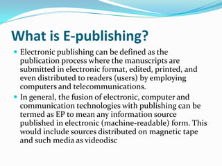 Electronic publishing | PPTX | Desktop Publishing | Computer Software ...