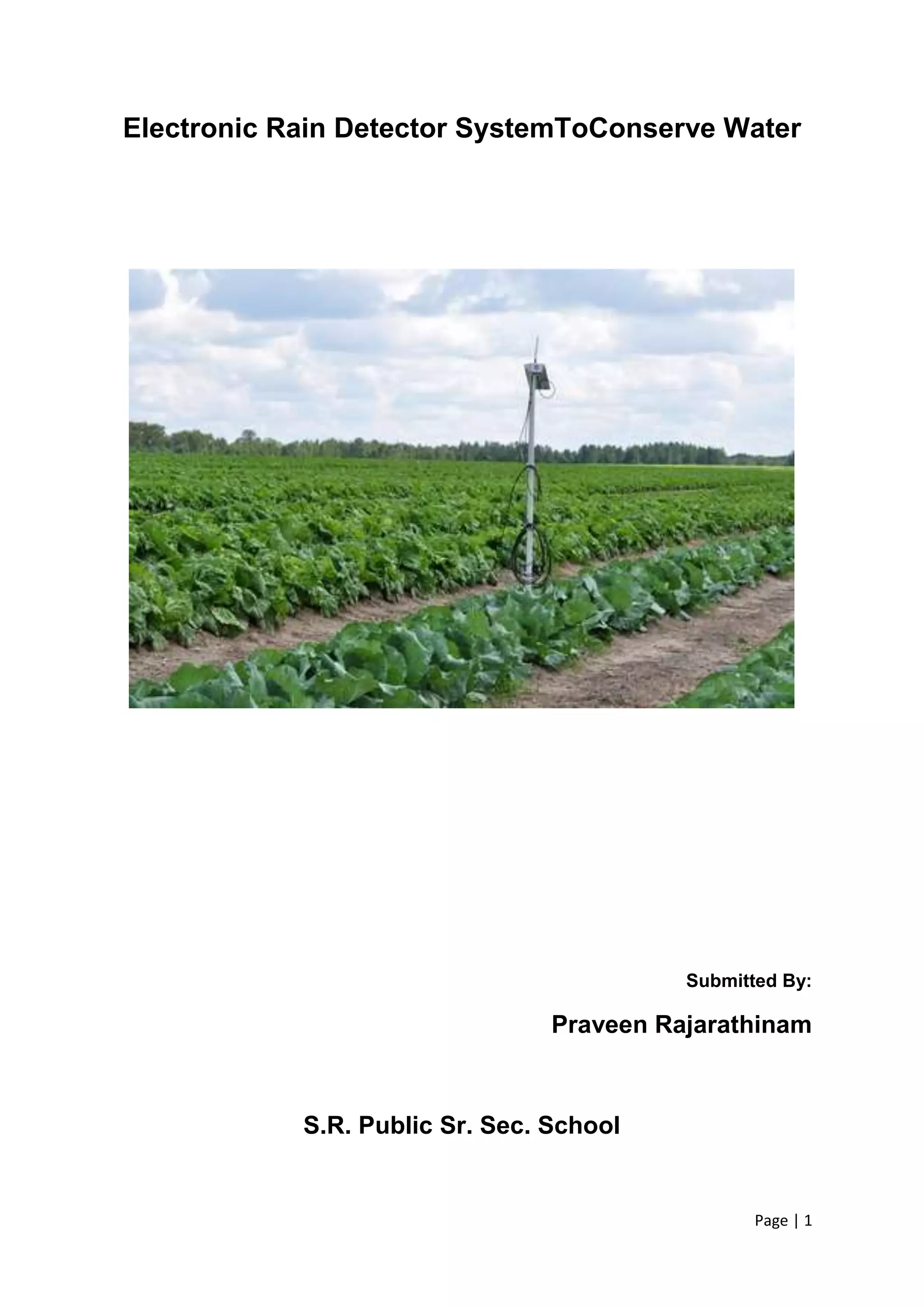 Electronic rain detector system to conserve water | DOCX