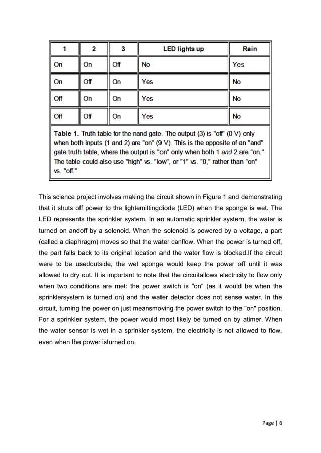 Electronic rain detector system to conserve water | DOCX