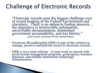 Electronic Records Management An Overview | PPT