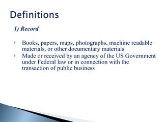 Electronic Records Management An Overview | PPT
