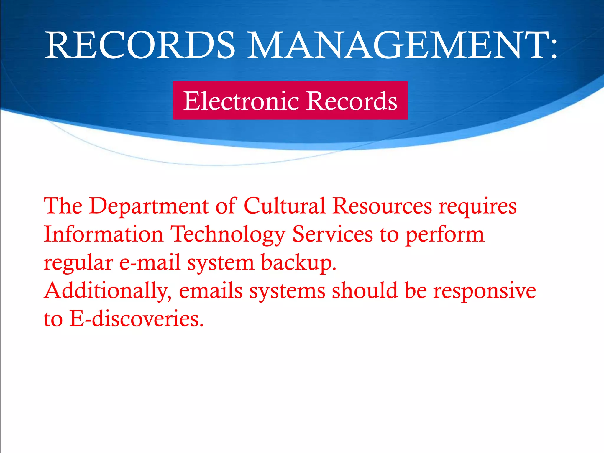 Electronic records retention | PPT