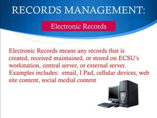 Electronic records retention | PPT