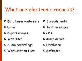 Electronic Records Training | PPT