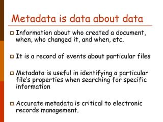 Electronic Records Training | PDF