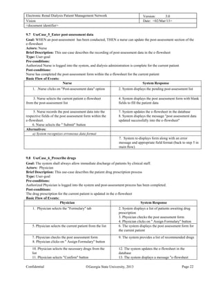 Electronic renal dialysis patient management network - vision document ...