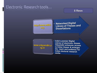 Electronic research tools | PPT