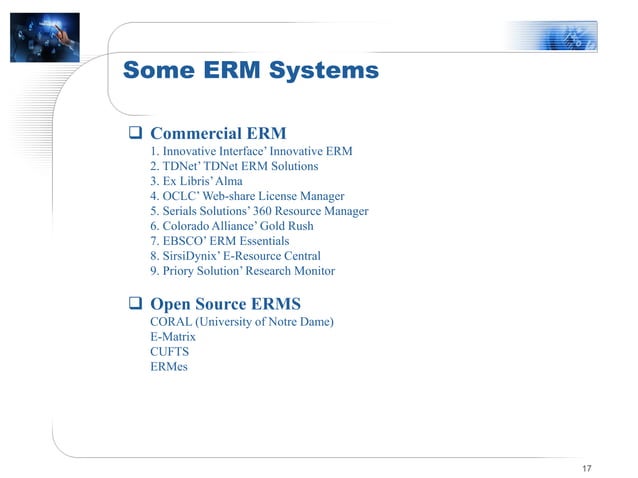 Electronic resource management system (ERM) | PDF