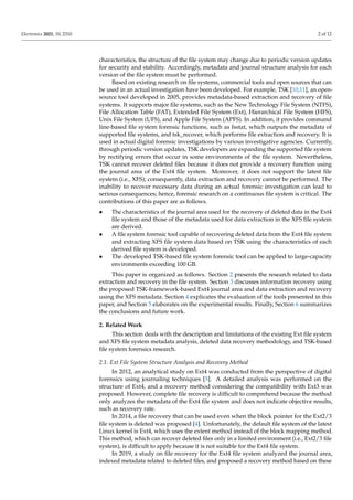 Ext4 and XFS File System Forensic Framework Based on TSK | PDF