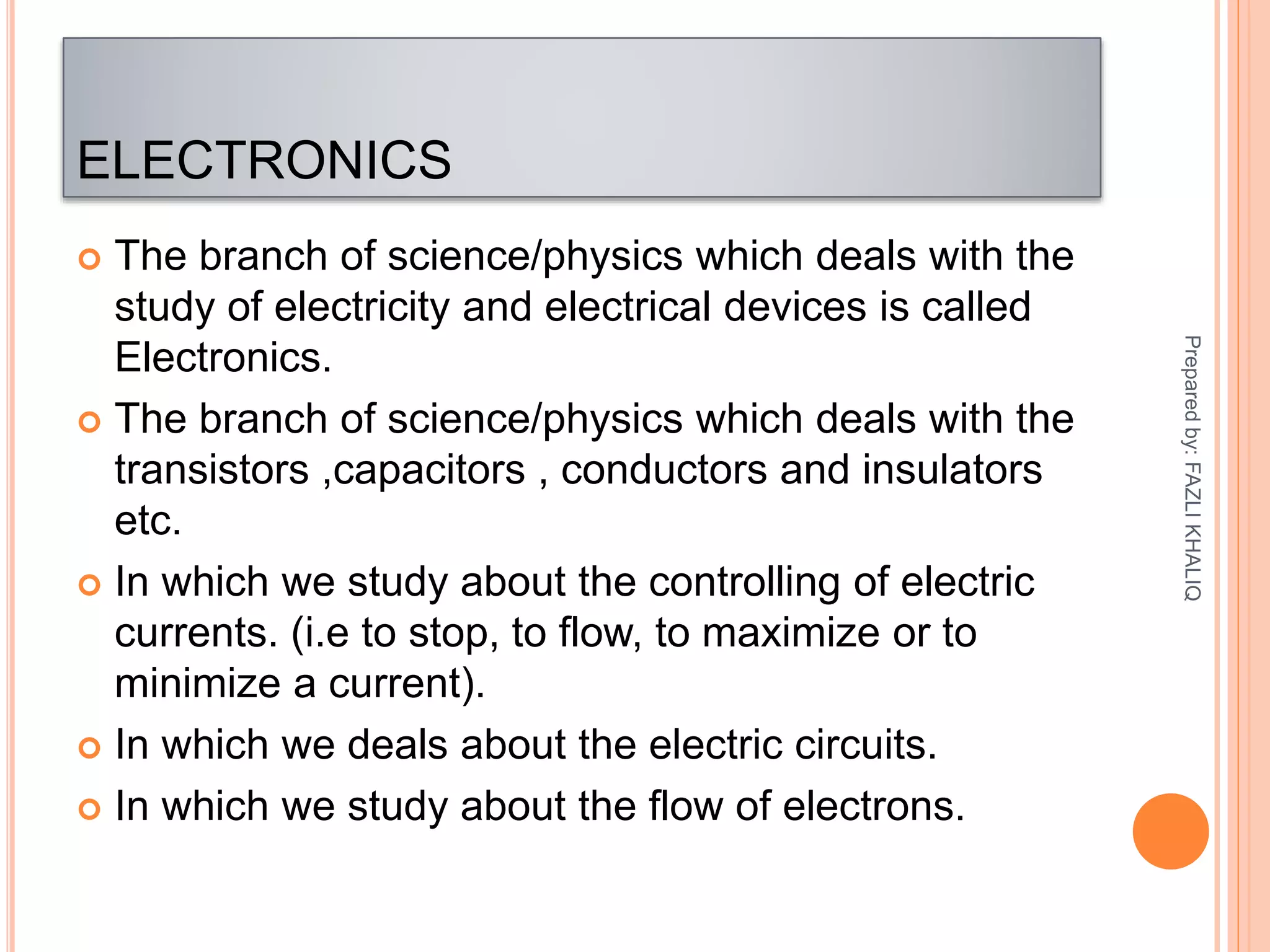 Basic Electronics Presentation | PPSX