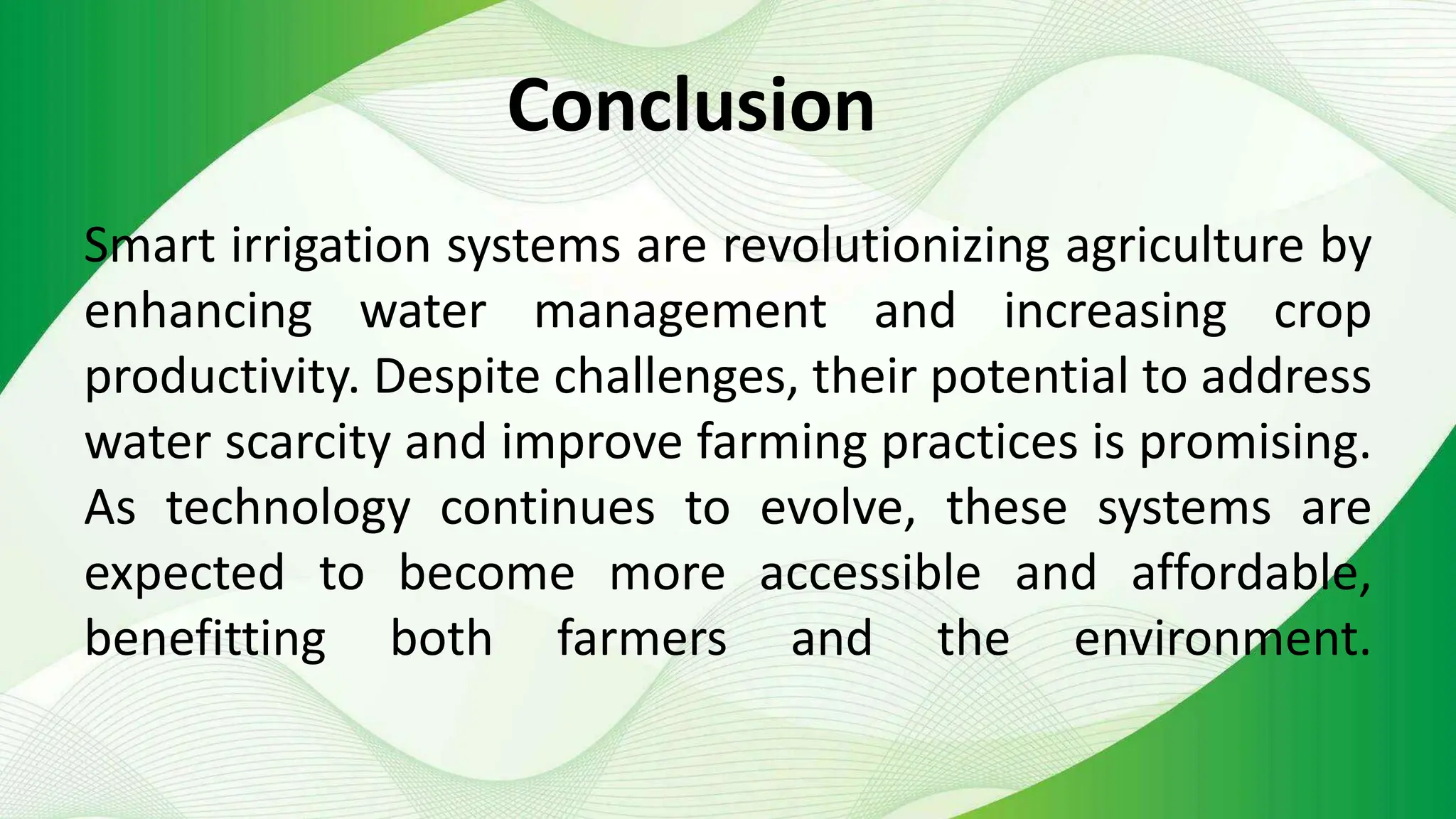 Smart Irrigation Systems - Enhancing Agriculture Through Automation | PPTX